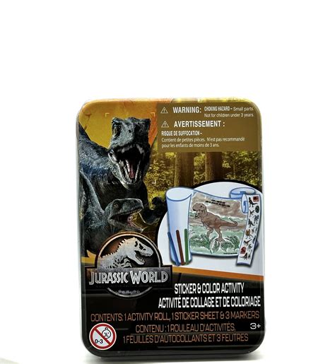 Jurassic World Sticker And Color Activity Tin