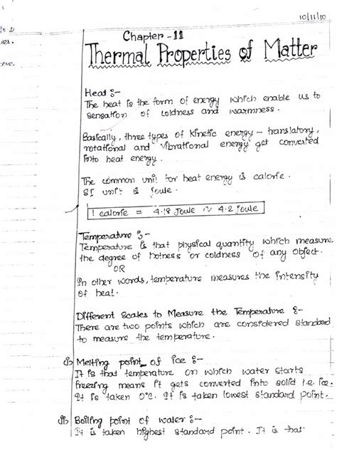 Thermal Properties Matter Notes Pdf Physics Branches Of Thermodynamics