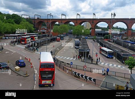 Stockport Bus Station Looking West Towards Viaduct Wcml Between