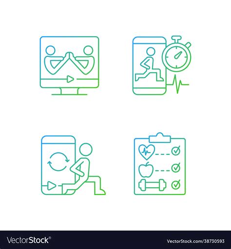 Online Fitness Wellness Programs Gradient Linear Vector Image