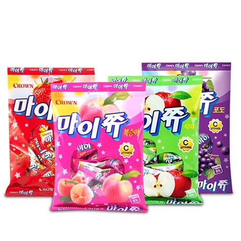 [크라운] 마이쮸 딸기 복숭아 포도 사과 92g X 4봉 티몬