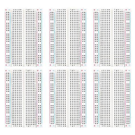 Getuscart Elegoo 6pcs 400 Point Breadboard Kit Solderless Breadboards