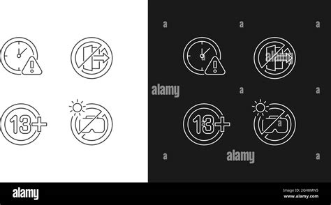 Vr Headset Usage Linear Manual Label Icons Set For Dark And Light Mode Stock Vector Image And Art