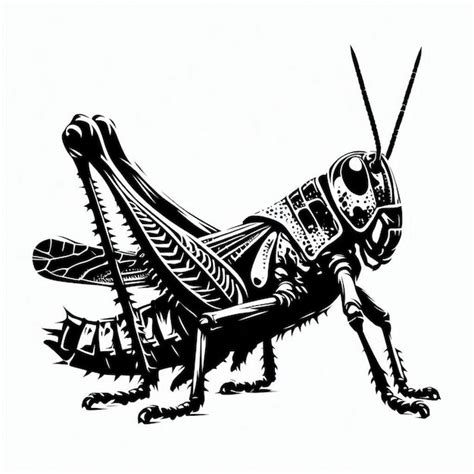 Premium Vector Grasshopper Contour Drawing White Black White Background