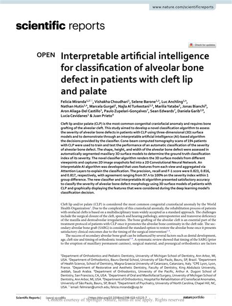 pdf interpretable artificial intelligence for classification of alveolar bone defect in