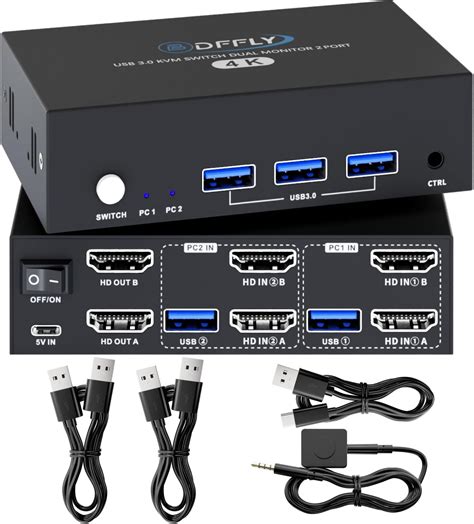 Amazon Com KVM Switch 4K 60Hz HDMI USB Switch For 2 Computer Share UHD Monitor And Keyboard