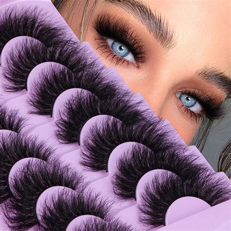 Wiwoseo Eyelashes Fluffy Strip Lashes Cat Eyes Lashes 8d Fairy Thick
