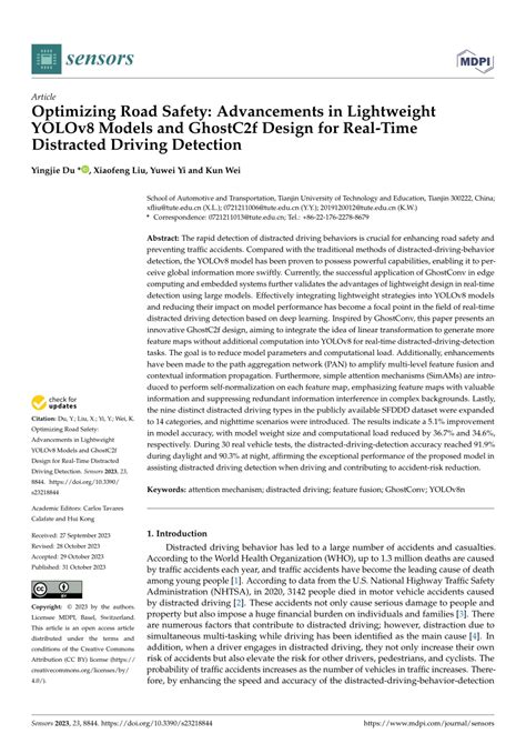 Pdf Optimizing Road Safety Advancements In Lightweight Yolov8 Models