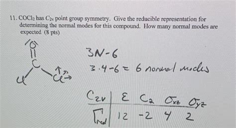 Solved 11 Cocl2 Has C2v Point Group Symmetry Give The