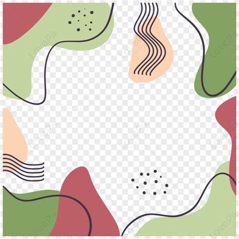 녹색 만화 일러스트 추상 멤피스 테두리입니다절단배너 Png 일러스트 무료 다운로드 Lovepik