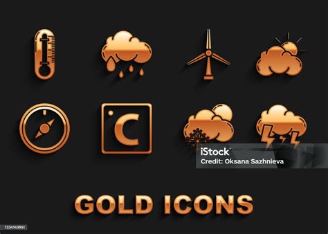 섭씨 태양과 구름 날씨 폭풍 눈 태양구름 바람 장미 터빈 온도계 및 비 아이콘을 설정합니다 벡터 0명에 대한 스톡 벡터 아트 및 기타 이미지 Istock