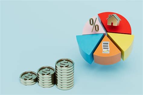 집을 사는 개념 관심 계약 달러 동전 옆에있는 집의 아이콘이있는 차트 3d 렌더링 부동산에 대한 스톡 사진 및 기타 이미지 부동산 퍼센트 기호 개념 Istock