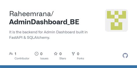 Github Raheemranaadmindashboardbe It Is The Backend For Admin