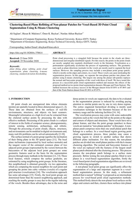 Pdf Clustering Based Plane Refitting Of Non Planar Patches For Voxel