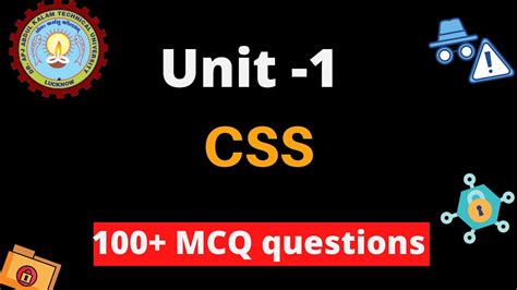 Css Unit 1 Mcq Questions Aktu Css Mcq Questions Smarty Techno Youtube
