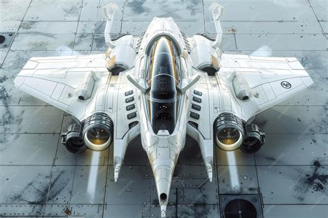 Premium Photo A Birds Eye View Of A Spaceship With Engines Wings And A Cockpit