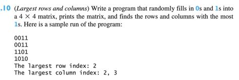 Solved 10 Largest Rows And Columns Write A Program That