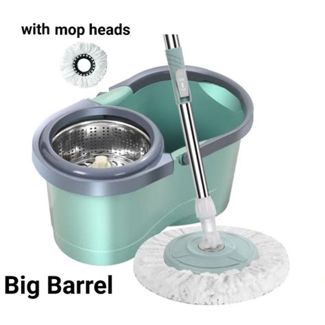 Smart Rotating Mop Set 】 Hand Free Hand Wash Spin Mop Set With Wheel