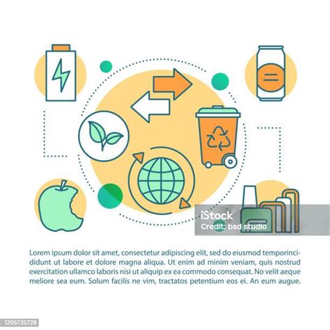 폐기물 재활용 문서 페이지 벡터 템플릿입니다 환경 관리 폐기물 제로 브로셔 잡지 선형 아이콘과 텍스트소책자 디자인 요소 인쇄