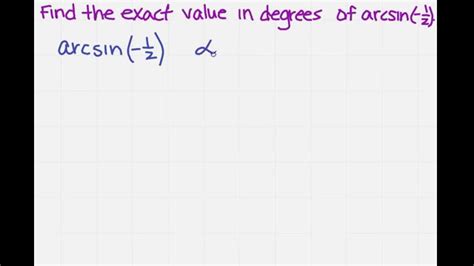 Find Exact Value For Arcsin Youtube