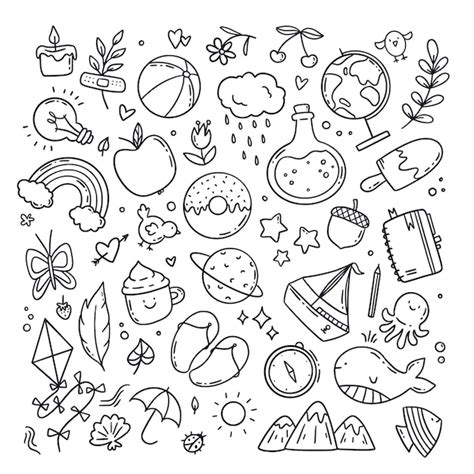 손으로 그린 기타 낙서 그림 무료 벡터