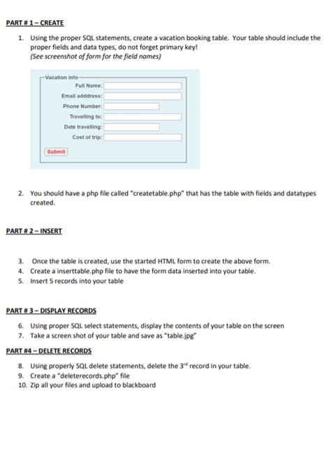 Solved Part 1 Create 1 Using The Proper Sql Statements