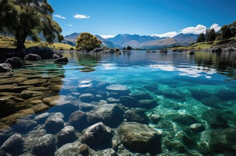 Premium AI Image Mou Waho Island In Wanaka Natural Beauty Stunning