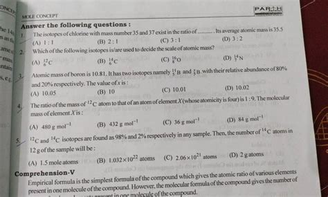 Atomic Mass Of Boron Is 10 81 It Has Two Isotopes Namely 511 B And 5x