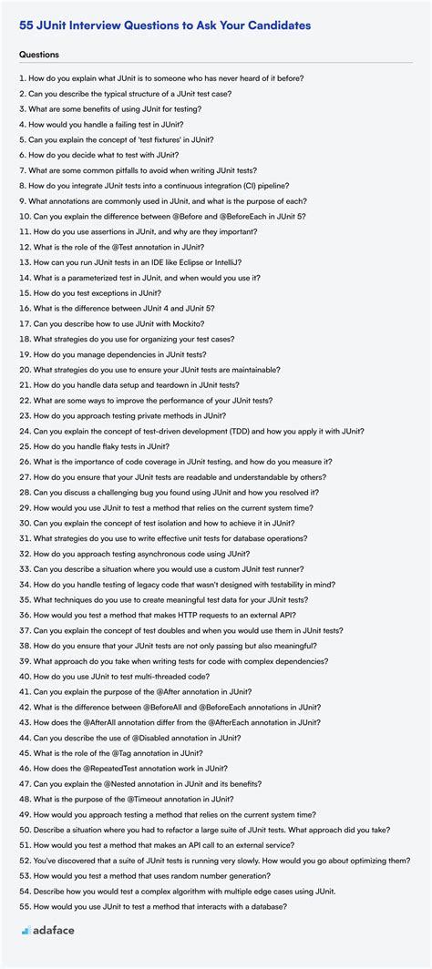 55 Junit Interview Questions Adaface