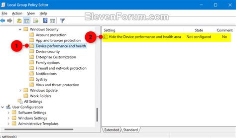 Hide Or Show Device Performance And Health Page In Windows Security Windows 11 Forum