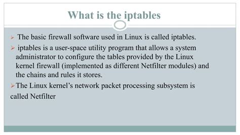 Iptables The Linux Firewall Pptx