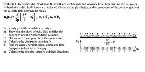 Incompressible Newtonian Fluid With Constant Density Chegg