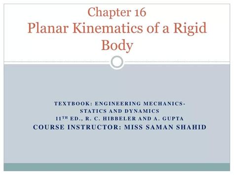 PPT Chapter Planar Kinematics Of A Rigid Body PowerPoint Presentation ID