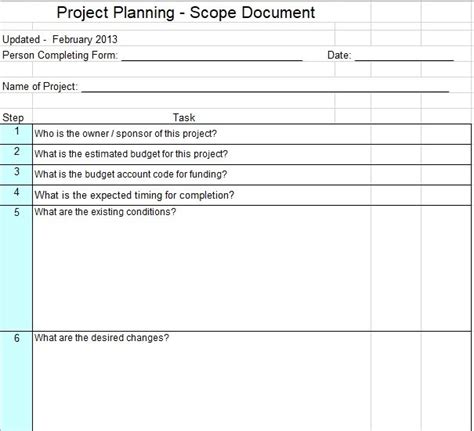 Professional Project Scope Examples And Templates Excel Word Templatedata