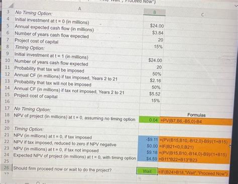 Excel Online Structured Activity Investment Timing Chegg Com
