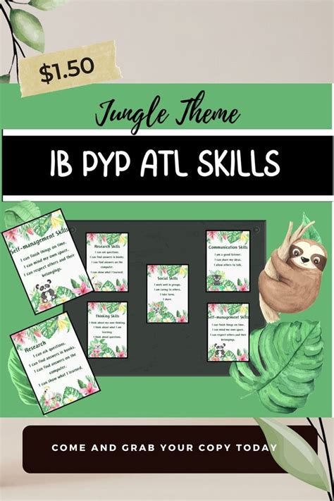 Ib Pyp Approaches To Learning Atl Skills For Classroom Display Jungle Theme Organized