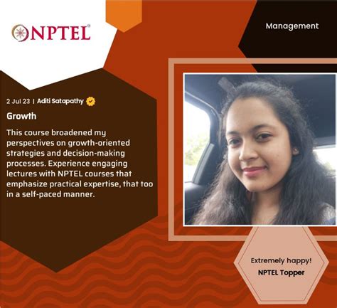 Aditi Satapathy On Linkedin Excited To Tell You All That I Earned A Certificate For Nptel Course