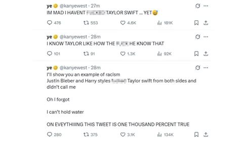 Kanye West Makes Vile Taylor Swift Remark In Disgusting Posts About