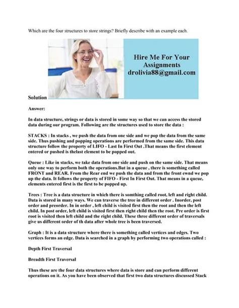 Which Are The Four Structures To Store Strings Briefly Describe Withdocx