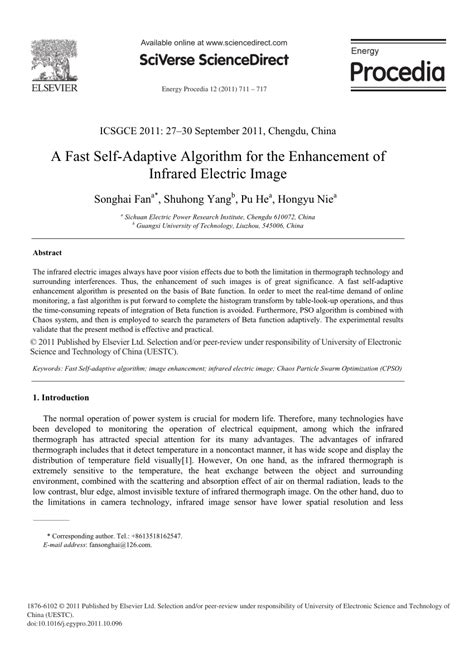 Pdf A Fast Self Adaptive Algorithm For The Enhancement Of Infrared