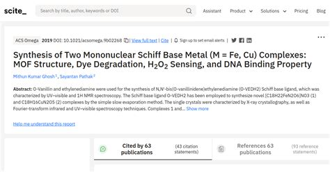 Synthesis Of Two Mononuclear Schiff Base Metal M Fe Cu Complexes
