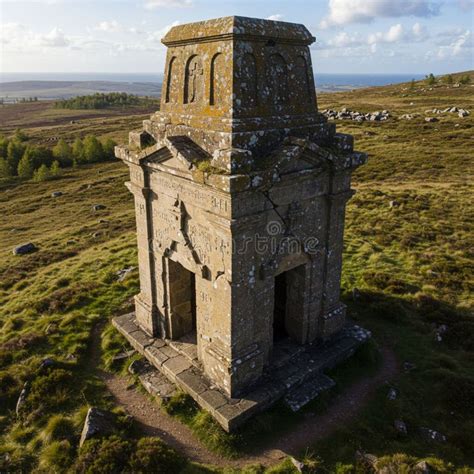 Stone Structure Resembling A Small Monument Or Mausoleum Stands
