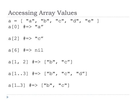 Ruby Language Array Hash And Iterators Ppt