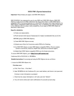 Fillable Online IEEE PDF EXpress Instructions Fax Email Print PdfFiller