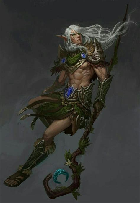 Male Elf Druid Pathfinder Pfrpg Dnd Dandd D20 Fantasy Male Night Elf