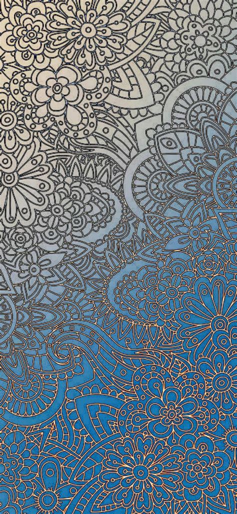 Blue And Gold Plant Wallpaper