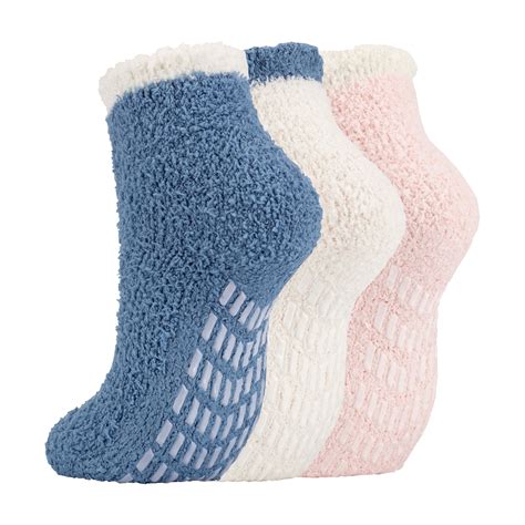 Breslatte Anti Slip Fuzzy Slipper Socks With Grips Non Slip Bottoms