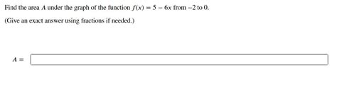 Solved Find The Area A Under The Graph Of The Function Chegg