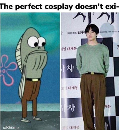 레딧에서 핫했던 뷔 스펀지밥 코스프레 유머움짤이슈 에펨코리아