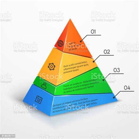 레이어 계층 구조 피라미드 차트 벡터 프리젠 테이션 인포그래픽 템플릿 0명에 대한 스톡 벡터 아트 및 기타 이미지 0명